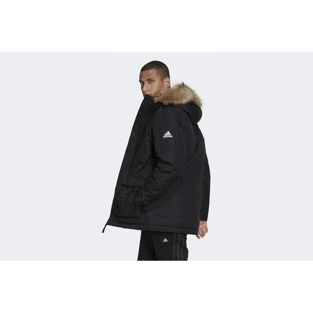 Dzseki adidas Utilitas Hooded Parka GT1699 férfi, fekete